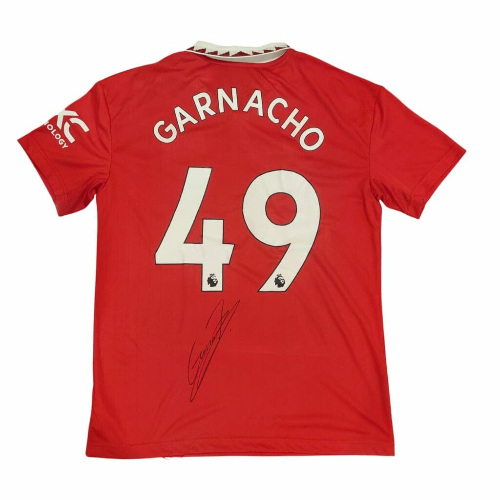 ALEJANDRO GARNACHO SIGNED MANCHESTER UNITED FOOTBALL SHIRT - Grandstand ...