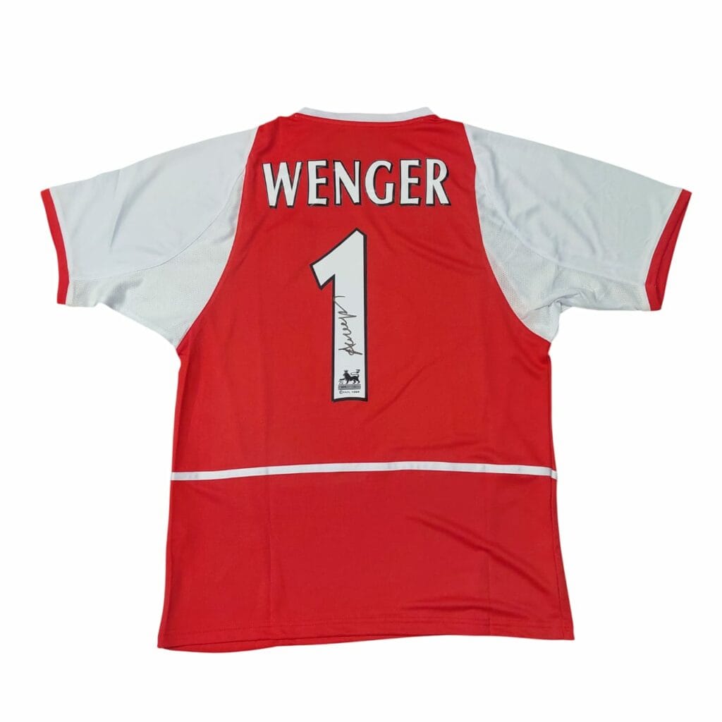 ASENE WENGER SIGNED ARSENAL FOOTBALL SHIRT - Grandstand Memorabilia