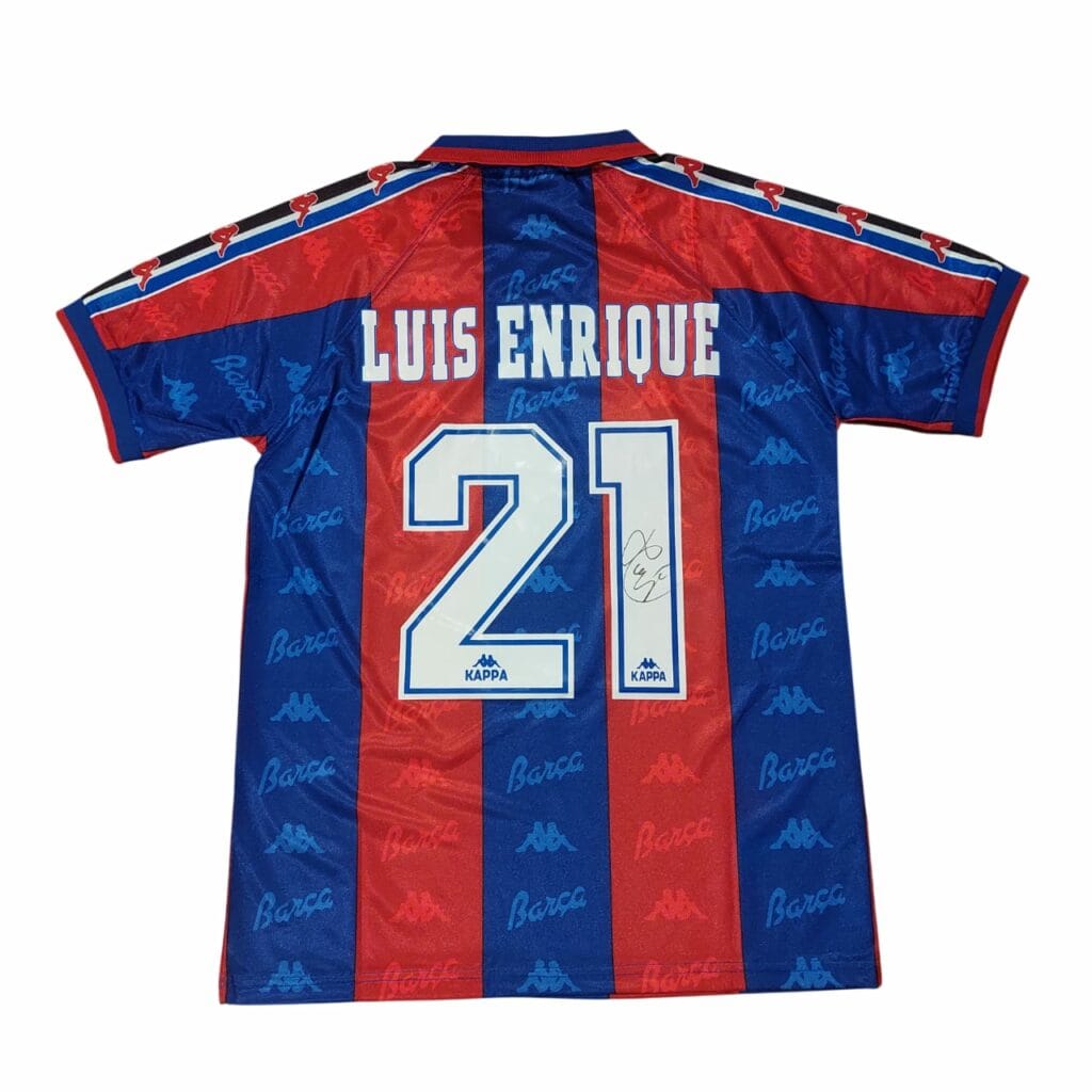 LUIS ENRIQUE SIGNED BARCELONA FOOTBALL SHIRT - Grandstand Memorabilia