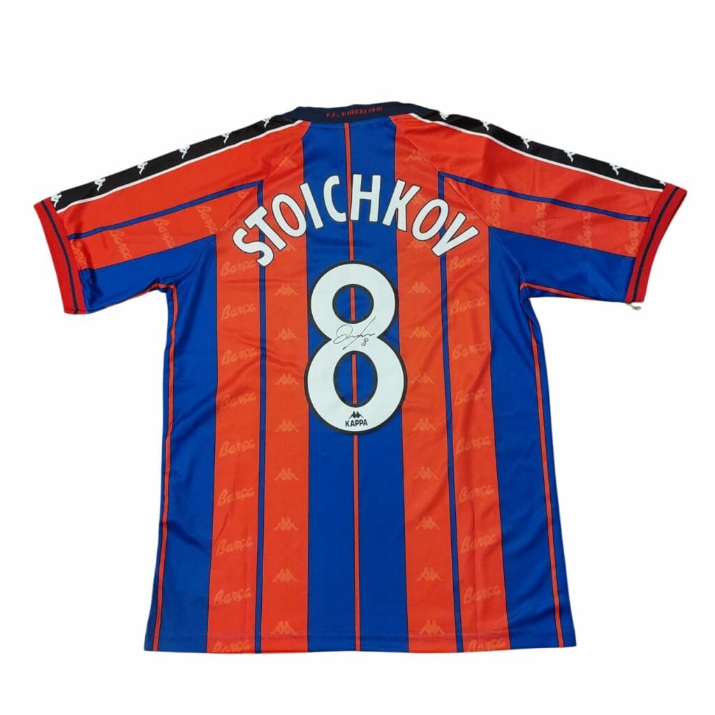 HRISTO STOICHKOV SIGNED BARCELONA FOOTBALL SHIRT - Grandstand Memorabilia
