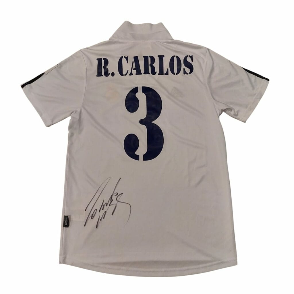 ROBERTO CARLOS SIGNED REAL MADRID FOOTBALL SHIRT - Grandstand Memorabilia